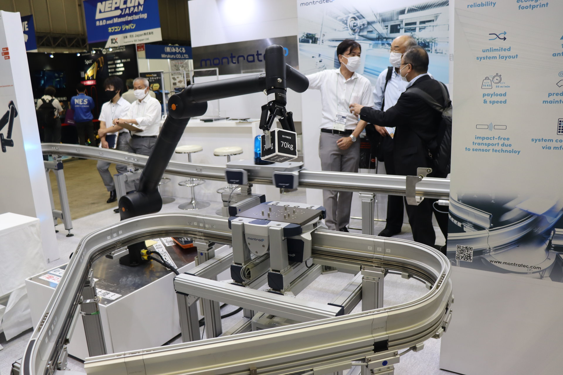 レイアウト変更容易なモノレール式搬送、より人の腕に近い動きの7軸協働ロボット：第1回 ロボデックス 秋 - MONOist