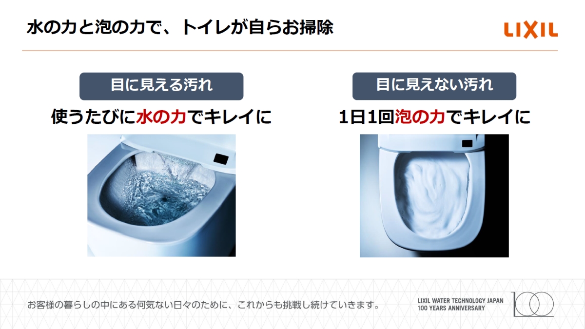 LIXIL“100周年”の新型トイレは「極みトリプル水流」で便器内側を隅々まで洗う：イノベーションのレシピ（2/2 ページ） - MONOist