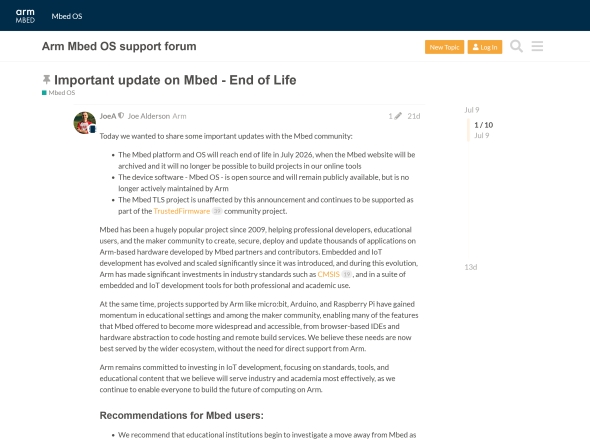 さらば「Mbed OS」、RTOS淘汰の波にはArmも逆らえない：リアルタイムOS列伝（49）（1/3 ページ） - MONOist